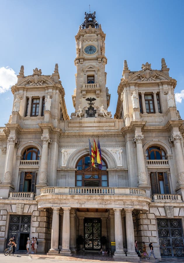 Front View of Valencia Town Hall Building. Editorial Stock Image ...