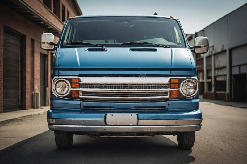 Front view of the VAN stock image. Image of exterior - 329460139