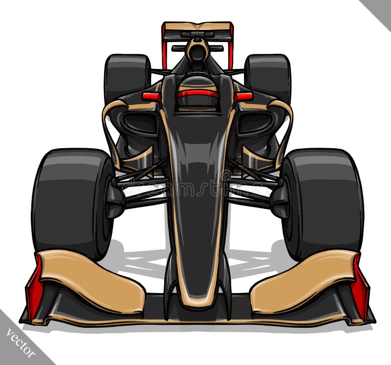 Front View Vector Fast Cartoon Formula Race Car Illustration Art Stock ...