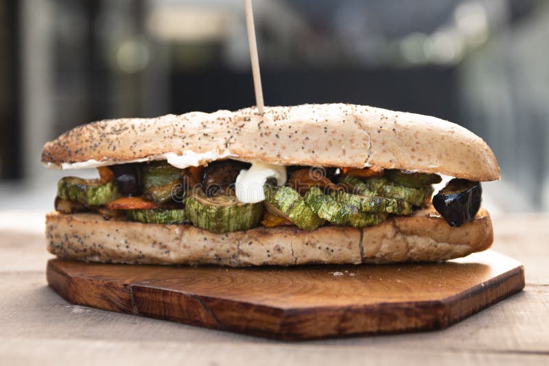 Front View Veggie Sub. High Quality Photo Stock Photo - Image of person ...