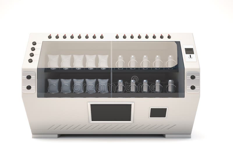 Vending Machine Front View on White Background. 3d Rend Stock ...