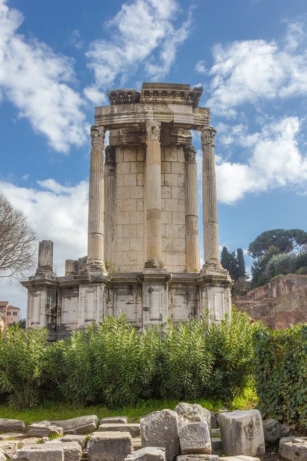 Front view of Vesta Temple stock image. Image of attraction - 121982499