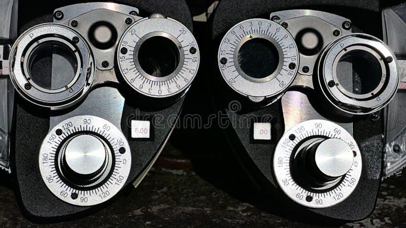 Front View of Vintage Manual Mechanical Phoropter Device, Designed To ...