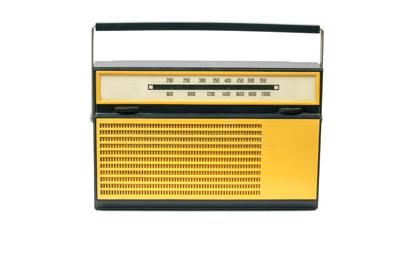 Front View of a Vintage Radio Isolated on a White Background. Stock ...