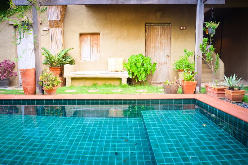 Front View for Vintage Resort Hotel Stock Photo - Image of concept ...