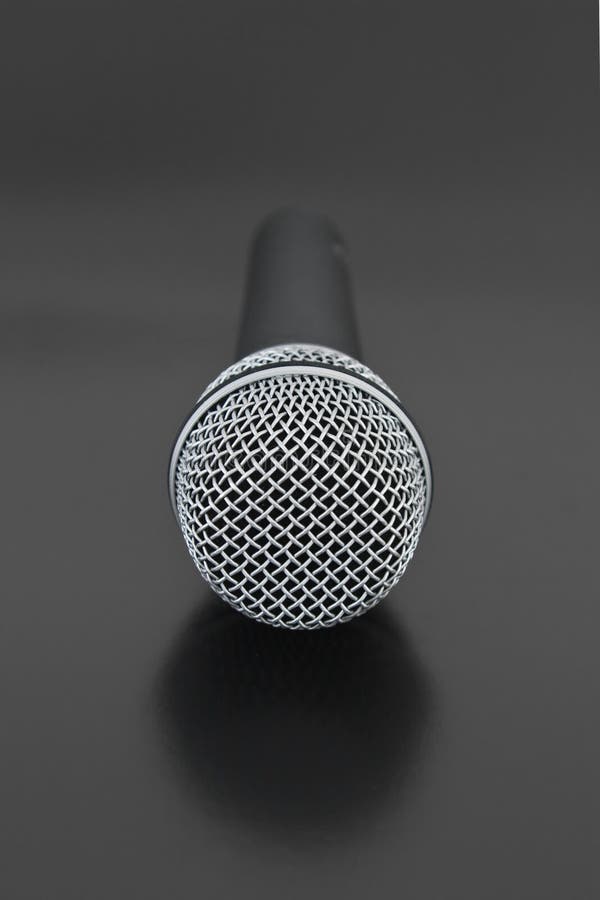 Front View of Vocal Microphone Stock Image - Image of mike, microphone ...