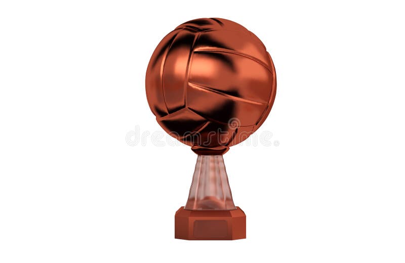 Front View of Volleyball Bronze Trophy Stock Illustration ...