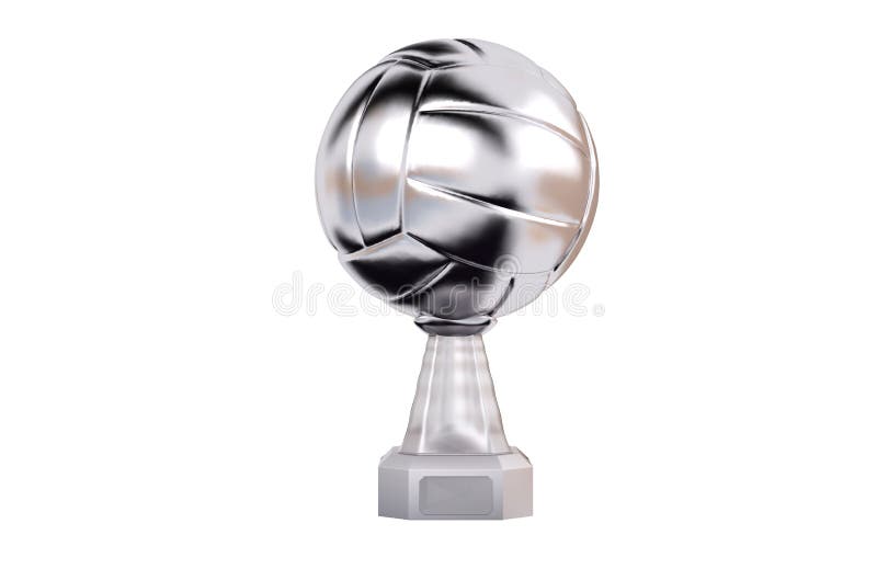 Front View of Volleyball Silver Trophy Stock Illustration ...