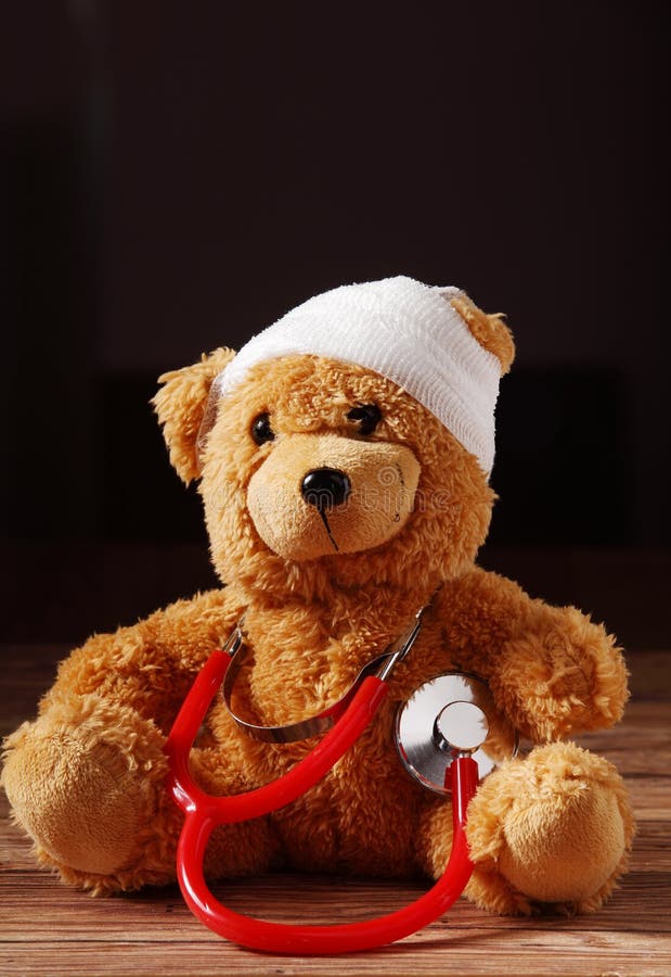 Verbundener Teddy Bear Mit Folie Verpackten Pillen Stockbild - Bild von ...