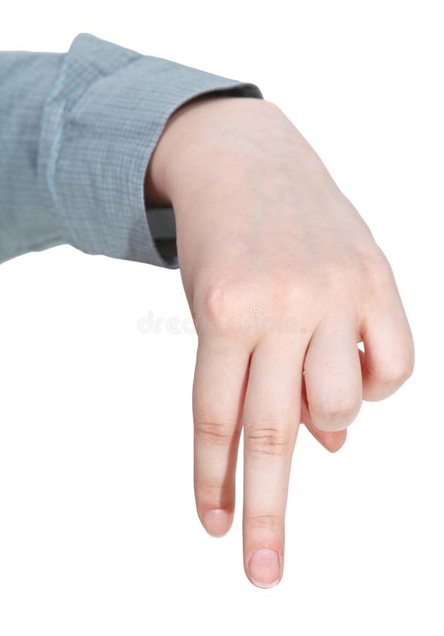 Front View of Walking Finger Man - Hand Gesture Stock Photo - Image of ...