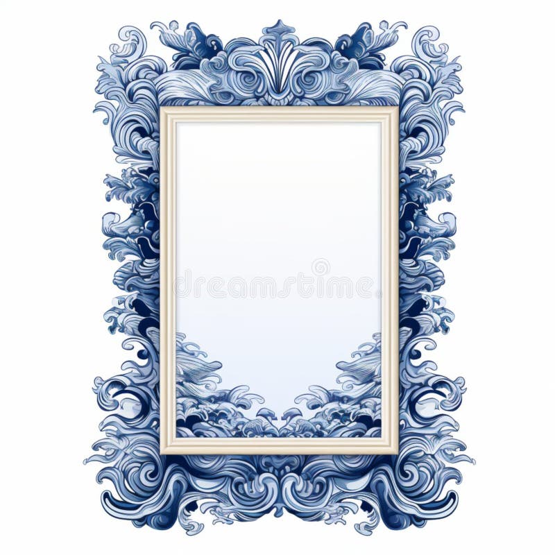 Front View of a Wall Mirror Stock Illustration - Illustration of ...