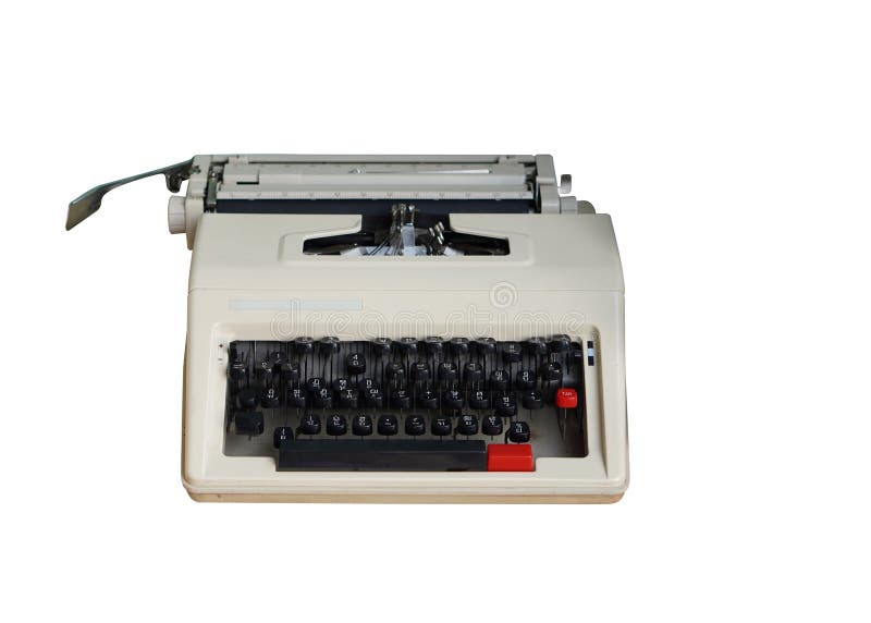 Retro Typewriter Front View Isolated White Stock Photos - Free ...