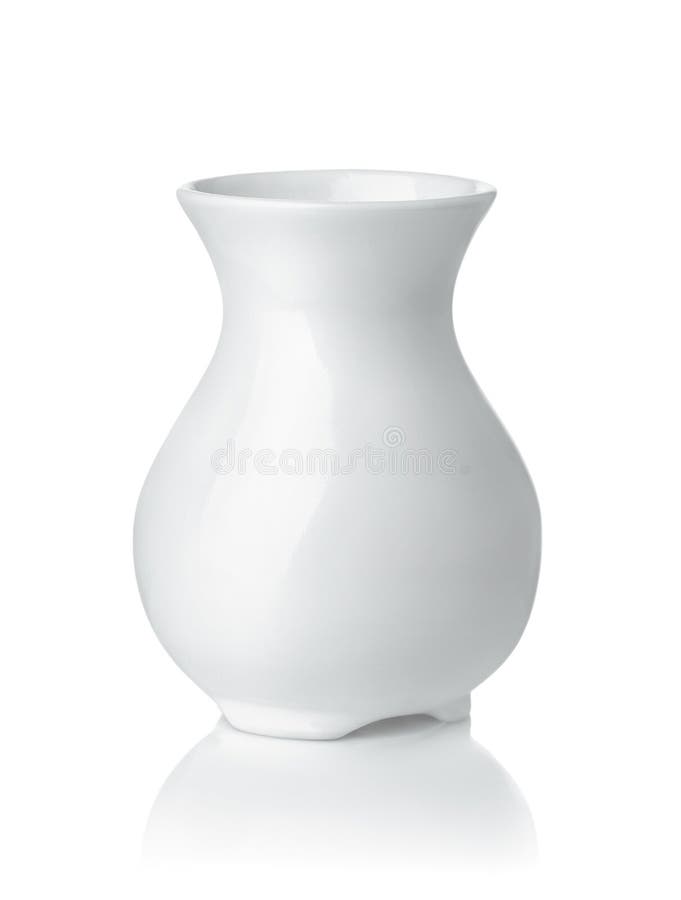 Front View of White Ceramic Vase Stock Image - Image of decorative ...