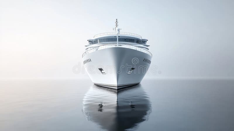 Front View of White Cruise Ship Against Blank Background Stock Photo ...