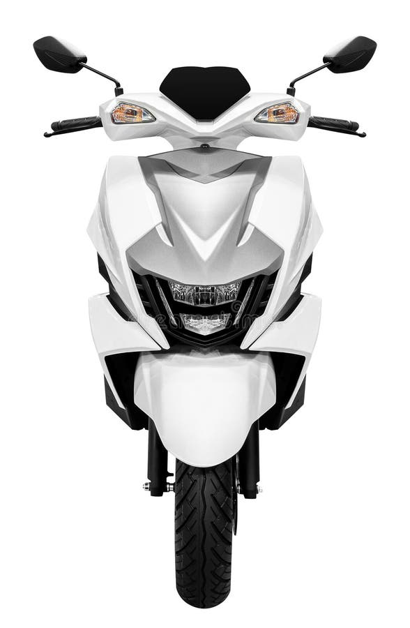 Front View White Electric Scooter Isolated Background Clipping Path ...