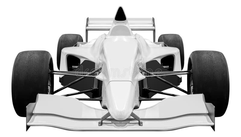Front View White Formula 1 Car Isolated on White Background with ...