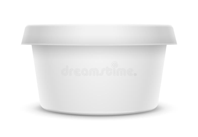 Front View of Round Container with Transparent Lid. Vector Packaging ...