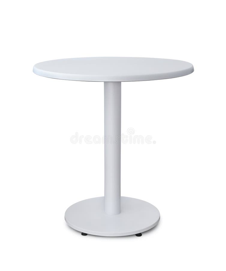 Front View of White Round Table Stock Photo - Image of circle, decor ...