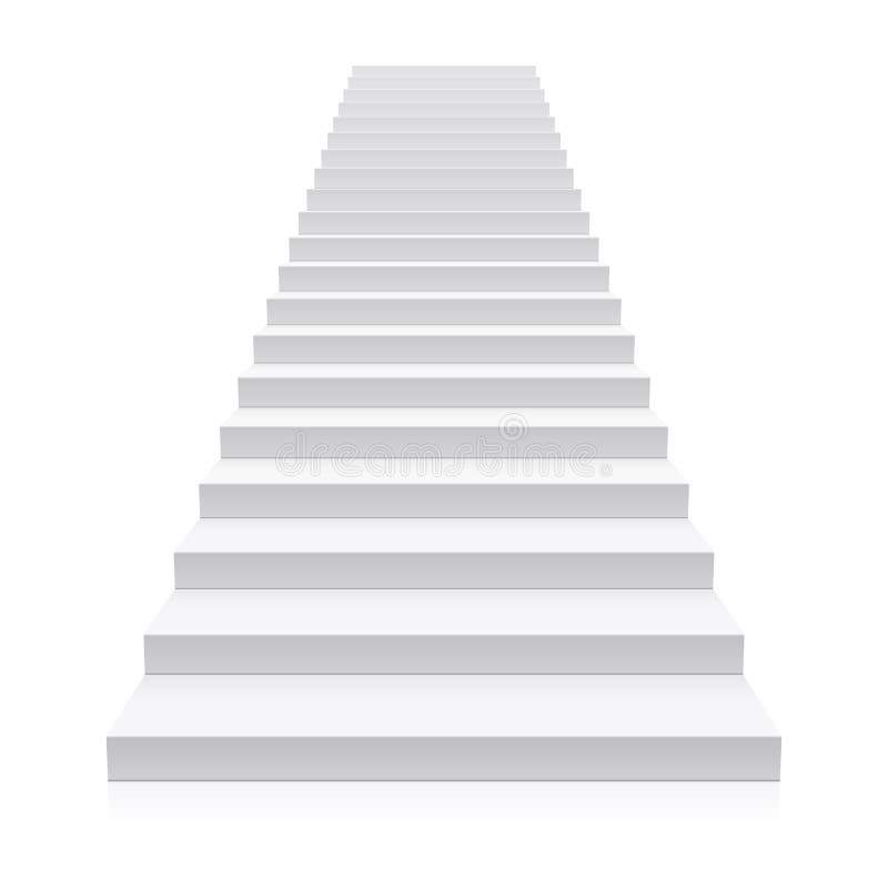 Front View of White Staircase Stock Vector - Illustration of concept ...