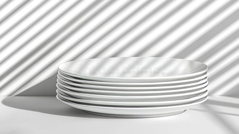 A Front View of White Stairs with a Blank Mockup for a Platform or ...