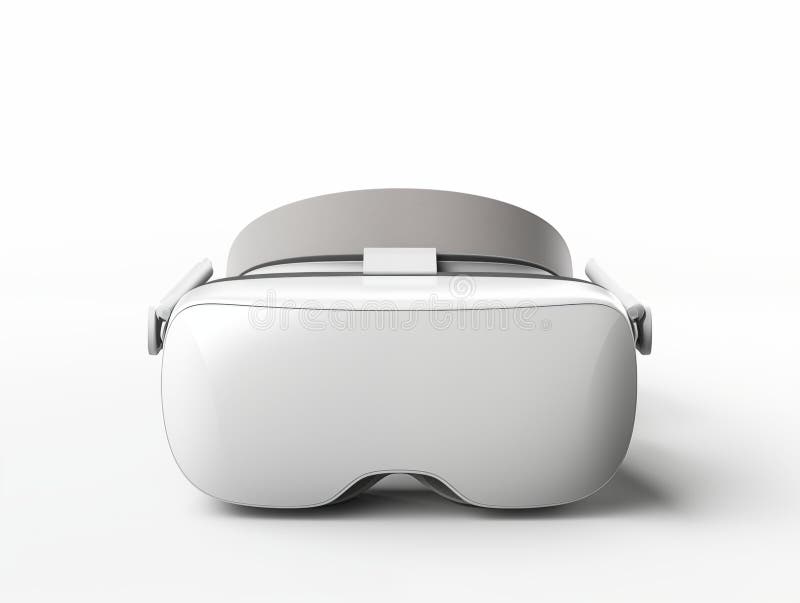 Front View of a White Virtual Reality Headset on a White Background ...