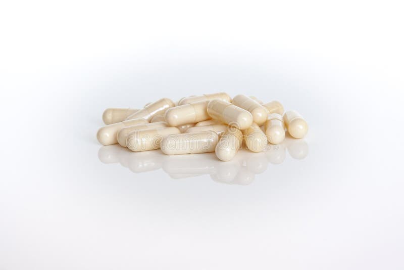 Front View of White Vitamin Supplements Isolation Stock Photo - Image ...