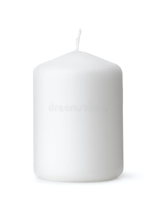 Front View of White Wax Candle Stock Photo - Image of aromatic ...
