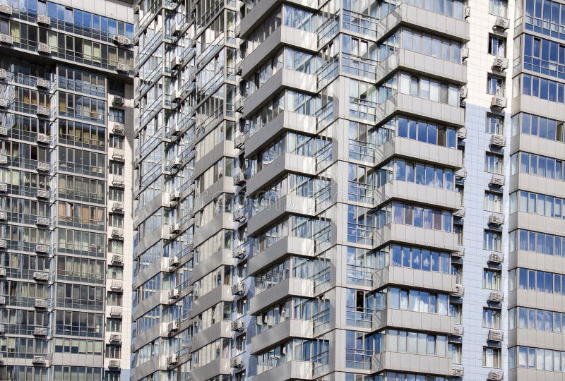 Front View Window of New Construction Stock Photo - Image of glass ...