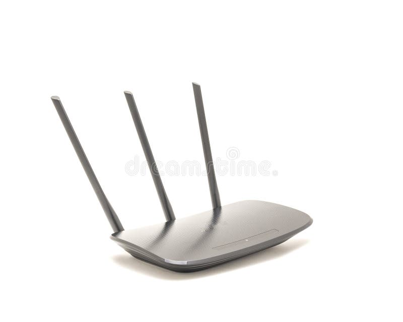 Front View of Wireless Router Cable Modem Isolated on White Back Stock ...