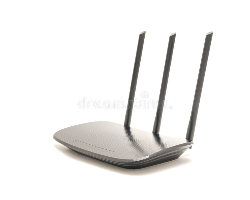 Front View of Wireless Router Cable Modem Isolated on White Back Stock ...