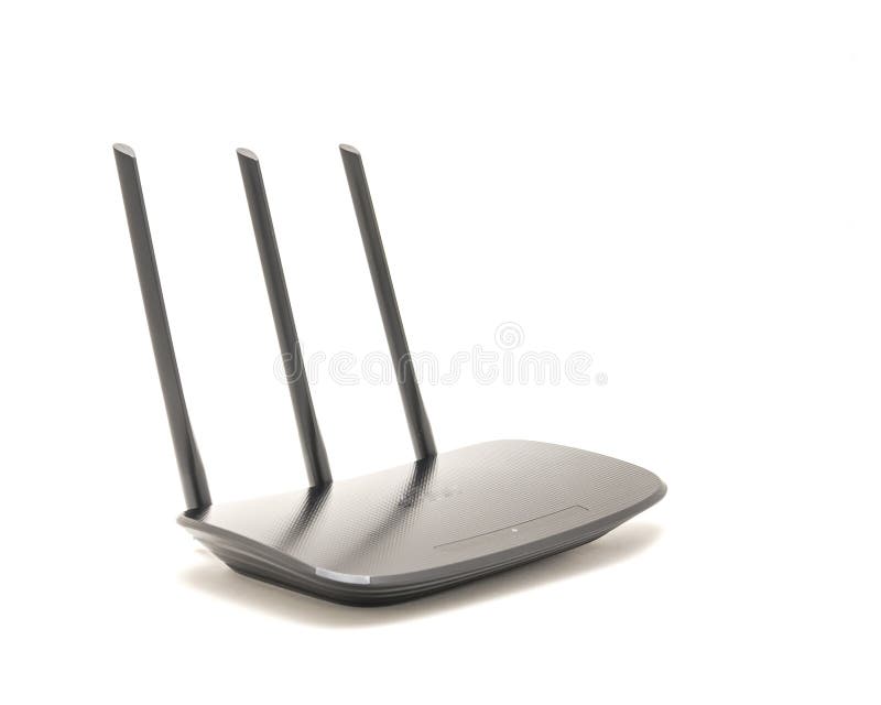 Front View of Wireless Router Cable Modem Isolated on White Back Stock ...