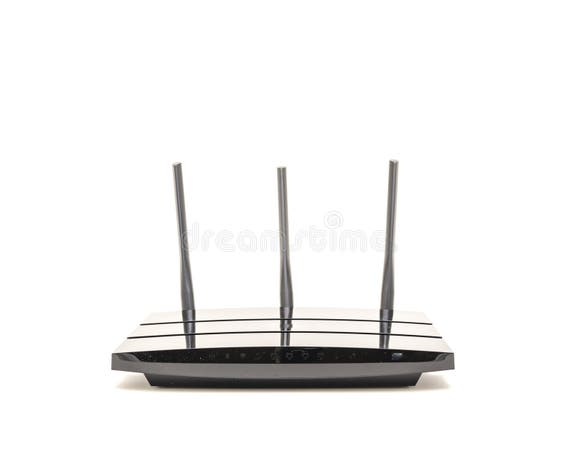 Front View of Wireless Router Cable Modem Isolated on White Back Stock ...