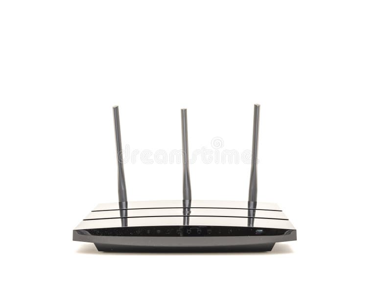 Front View of Wireless Router Cable Modem Isolated on White Back Stock ...