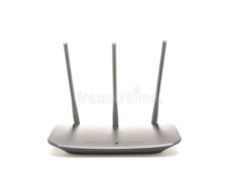 Front View of Wireless Router Cable Modem Isolated on White Back Stock ...