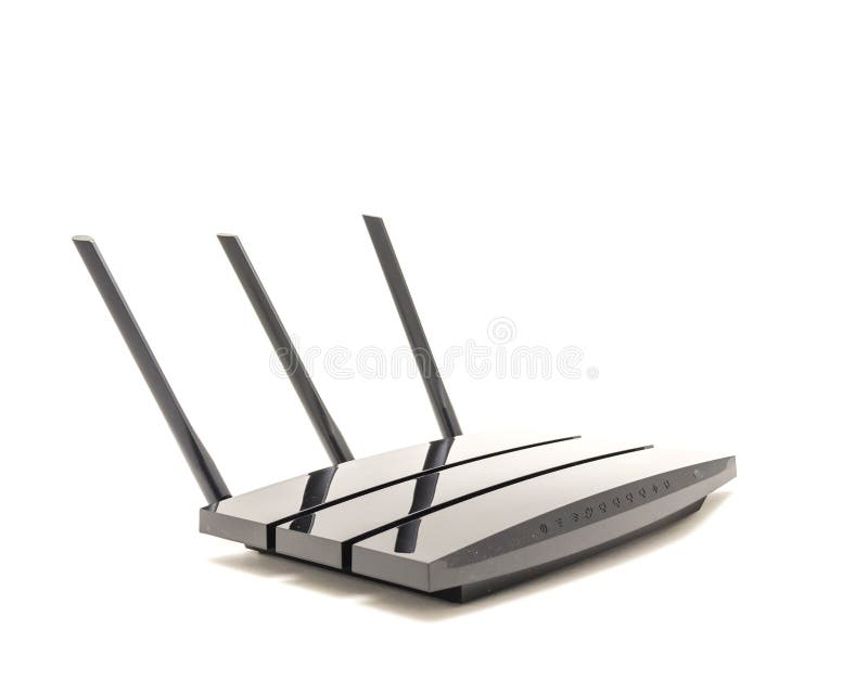 Front View of Wireless Router Cable Modem Isolated on White Back Stock ...