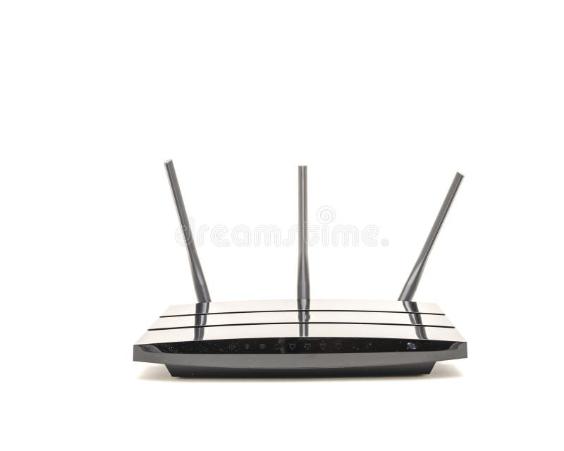 Front View of Wireless Router Cable Modem Isolated on White Back Stock ...