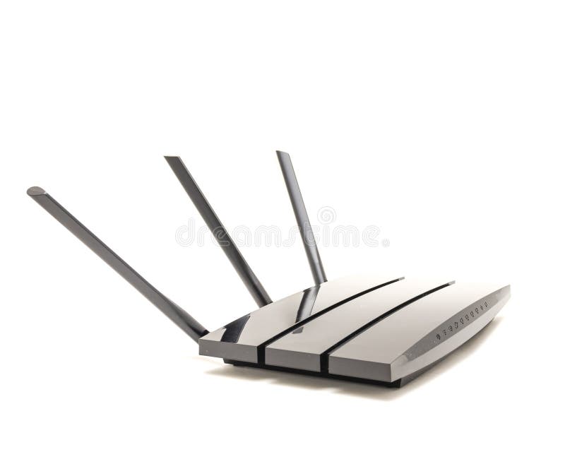 Front View of Wireless Router Cable Modem Isolated on White Back Stock ...