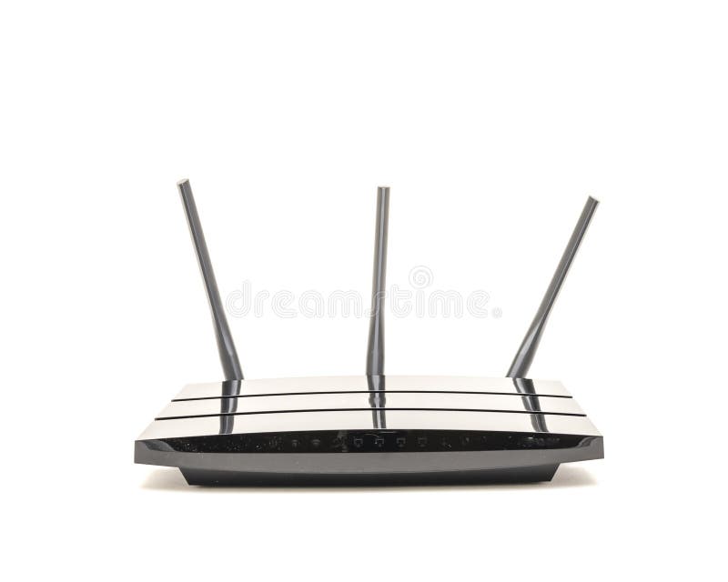 Front View of Wireless Router Cable Modem Isolated on White Back Stock ...