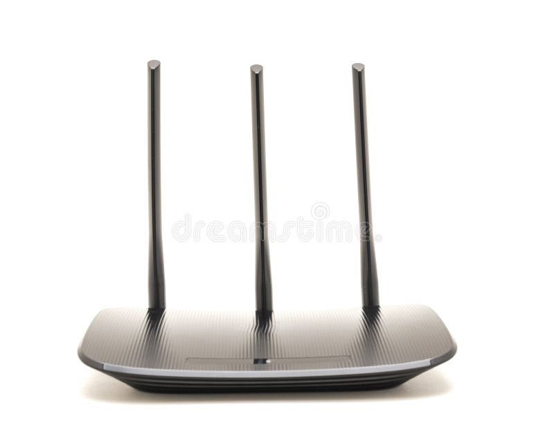 Front View of Wireless Router Cable Modem Isolated on White Back Stock ...