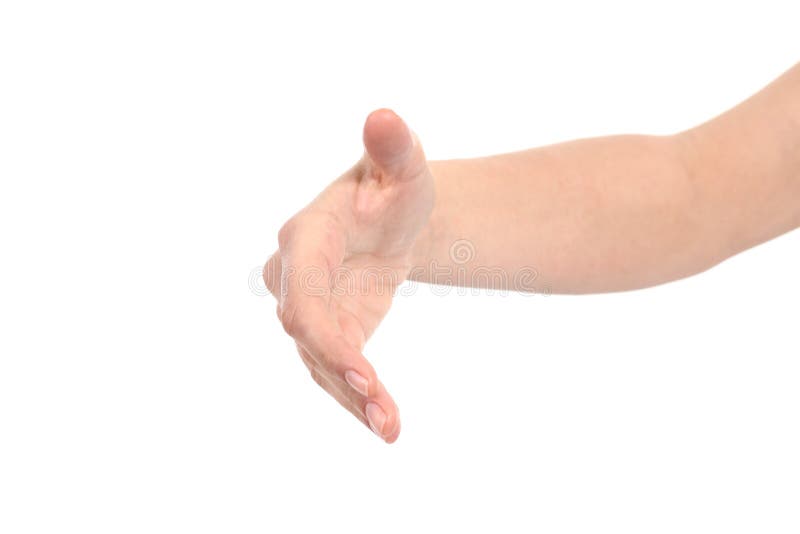 Front View of a Woman Hand Ready To Handshake Stock Photo - Image of ...