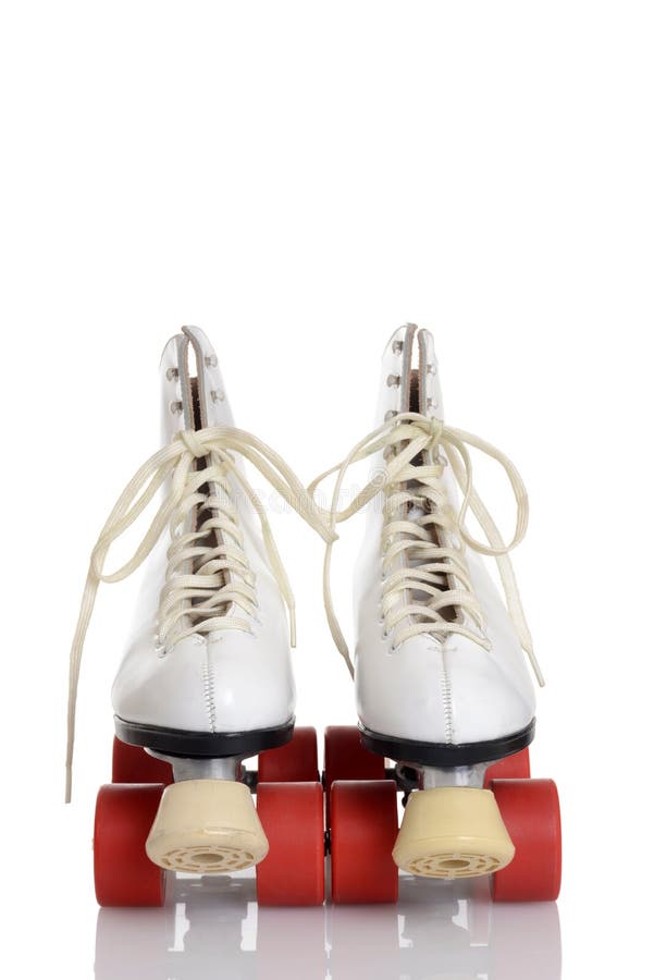 Front View Women White Roller Skates Stock Photo - Image of revival ...