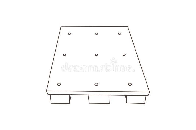 Top View of Wood Pallet in Vector Illustration, Euro Pallet with Wooden ...
