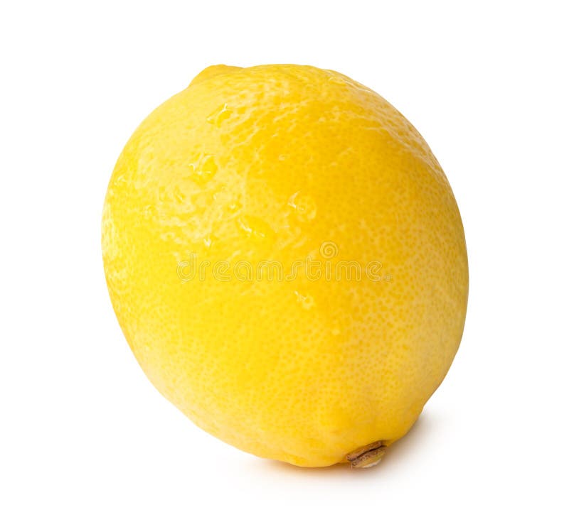 Front View of Yellow Lemon Fruit Isolated on White Background with ...