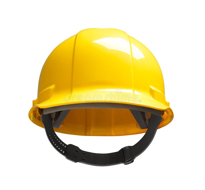 Front View of Yellow Safety Helmet Stock Photo - Image of engineer ...