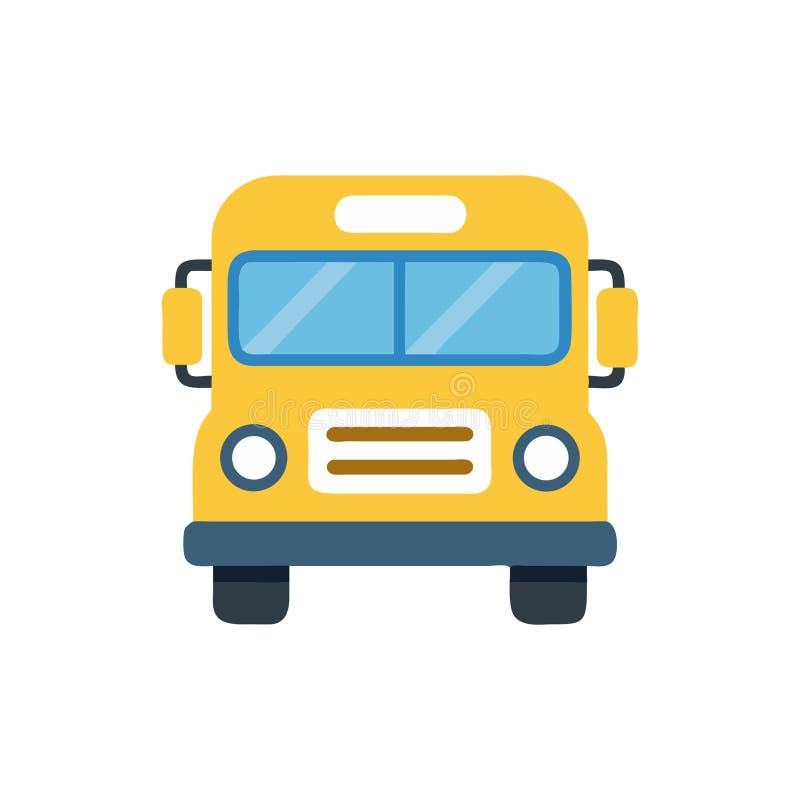 Front View of a Yellow School Bus Illustration Stock Photo ...