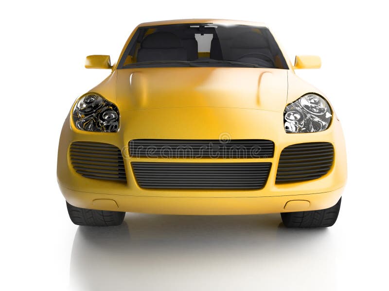 Front view of yellow SUV editorial stock photo. Illustration of ...