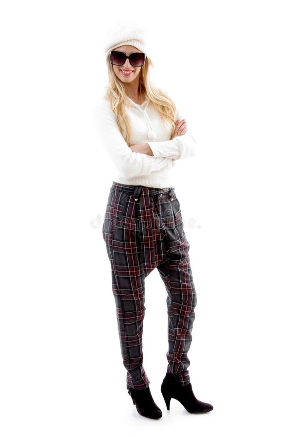 Front View of Young Female Model Stock Image - Image of indoors ...