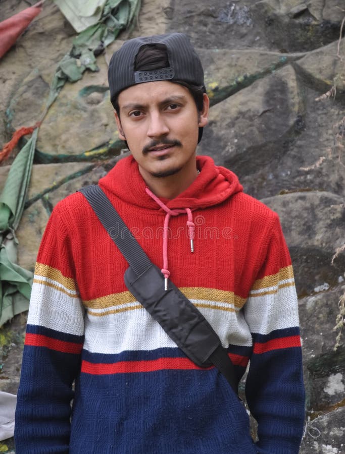 Front View of a Young Guy with Wearing Cap Backwards, Looking at Camera ...