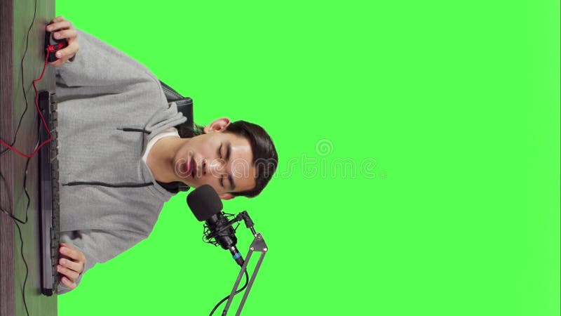 Front View of Young Streamer Broadcasting Gameplay Stock Video - Video ...