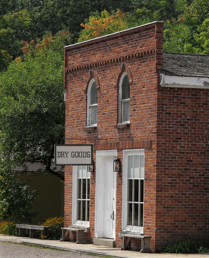 Front of a Vintage American Dry Goods Store. Stock Photo - Image of ...